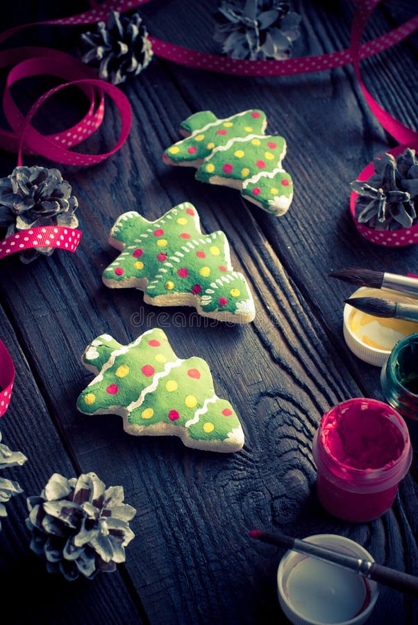 Salted Biscuits Painted Colors Stock Photo - Image of crafted, color ...