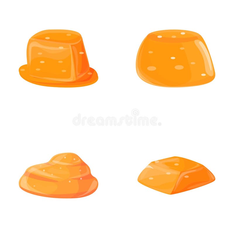 Salted Caramel Icons Set Cartoon Vector. Salted Toffee Caramel Piece ... Salted Caramel Icons Set Cartoon Vector. Salted Toffee Caramel Piece ...