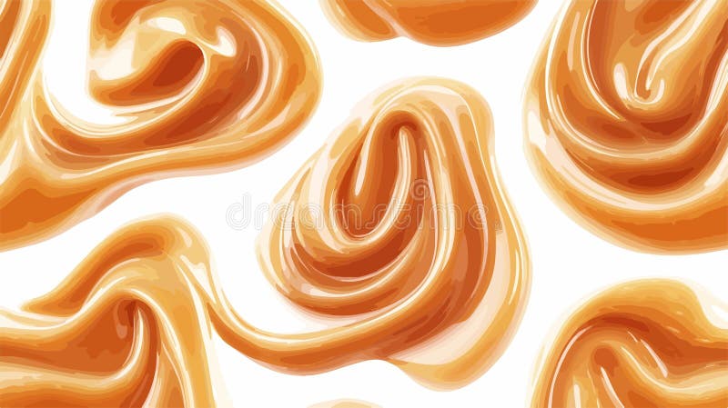 Salted Caramel Seamless Pattern Swirl Liquid Tof Stock Vector ...