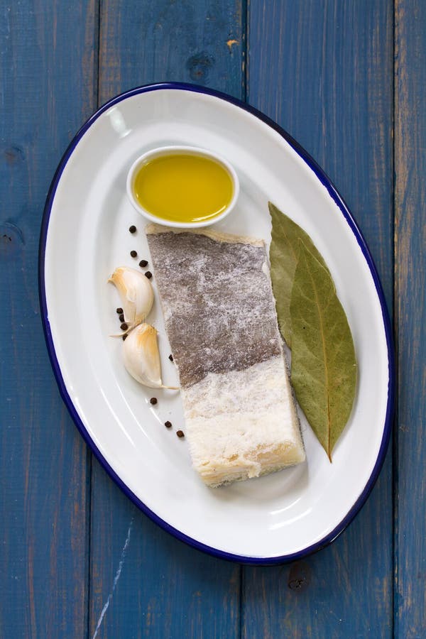 Salted cod fish with oil stock image. Image of dish, view - 52044801