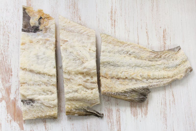 Salted Cod Fish in Wooden Box Stock Photo - Image of portuguese, food ...