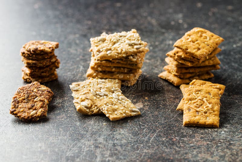 Salted crispy crackers stock photo. Image of cheese - 154720372