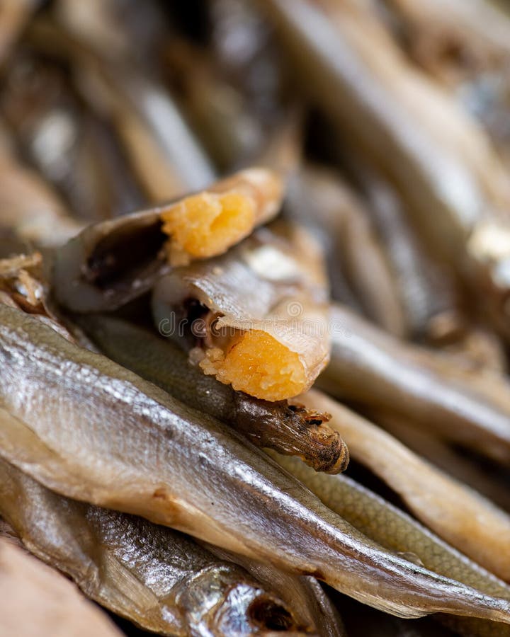 Salted Dried Capelin. Fish Appetizer for Beer Stock Photo - Image of ...