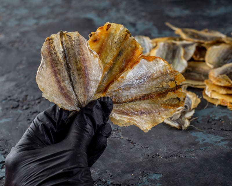 Salted Dried Capelin Fish. Fish Appetizer for Beer Stock Image - Image ...
