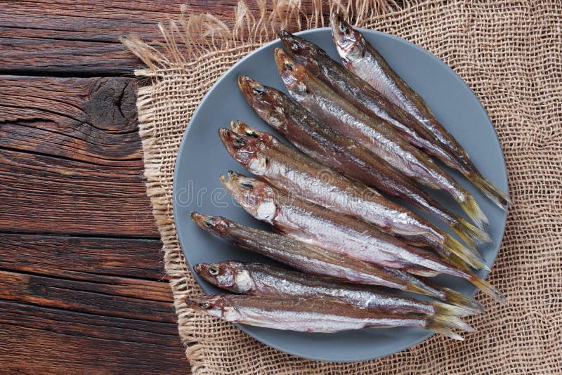 Salted-dried capelin fish stock photo. Image of animal - 214526052