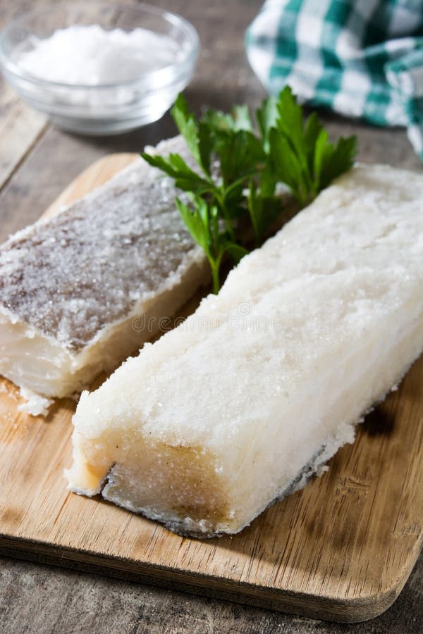 Salted Dried Cod on Wood. Typical Easter Food Stock Photo - Image of ...