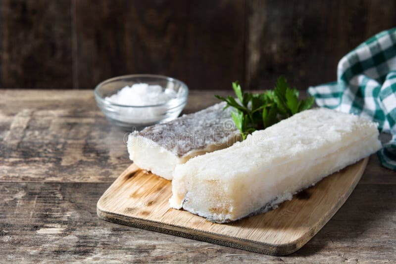 Salted Dried Cod on Wood. Typical Easter Food Stock Image - Image of ...