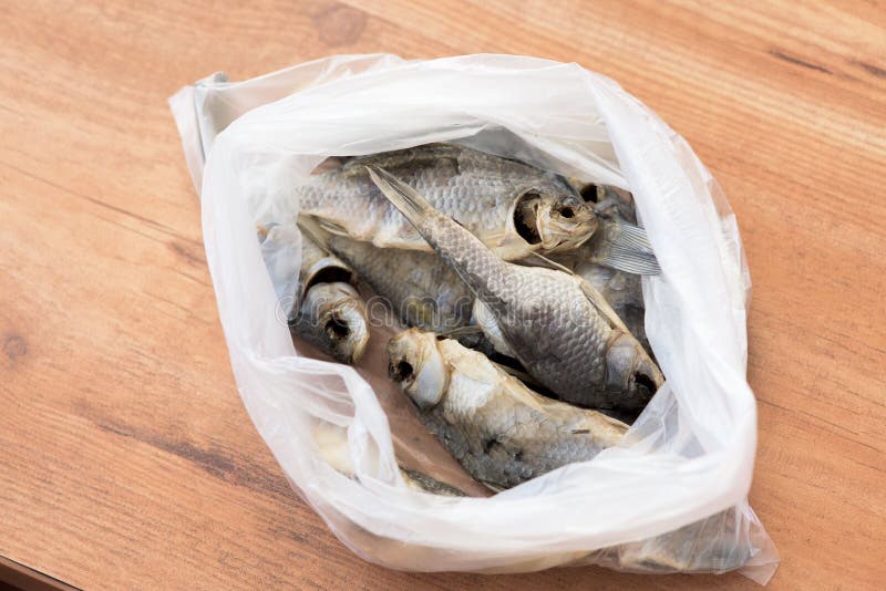 Salted Dried Fish is in the Package. the View from the Top Stock Image ...
