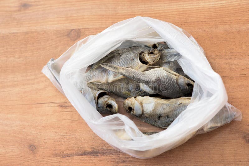 Salted Dried Fish is in the Package. the View from the Top Stock Photo ...