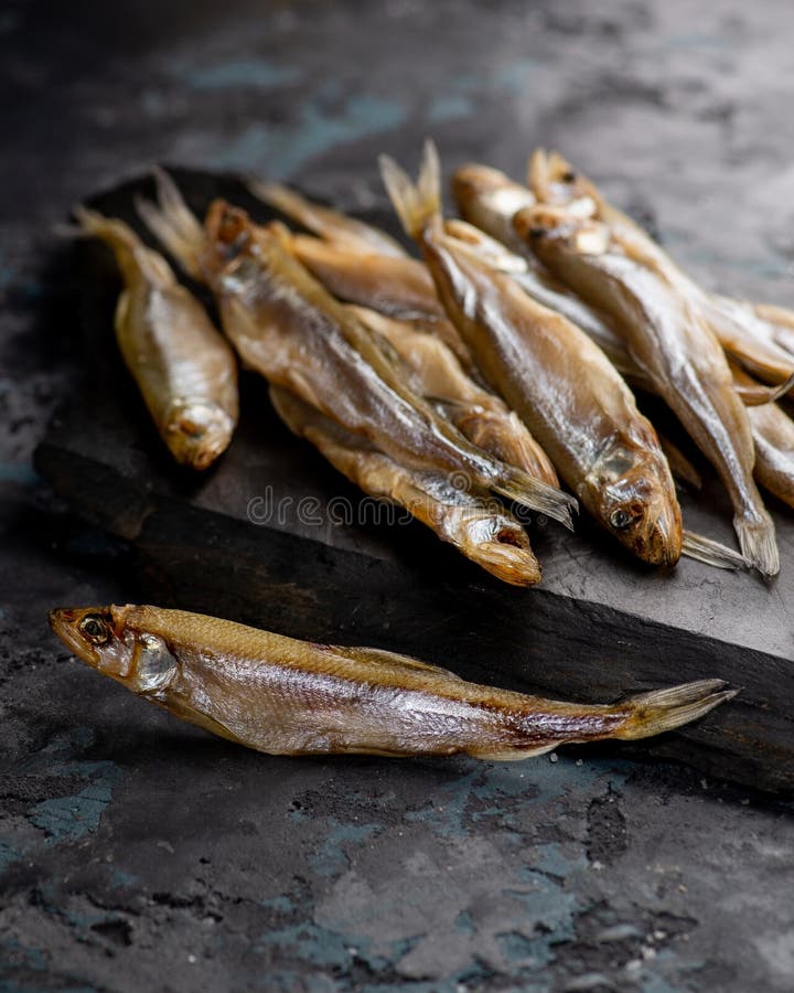 Salted Dried Goby Fish. Fish Appetizer for Beer Stock Image - Image of ...