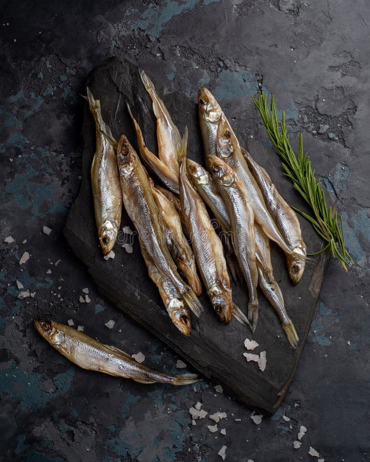 Salted Dried Goby Fish. Fish Appetizer for Beer Stock Photo - Image of ...