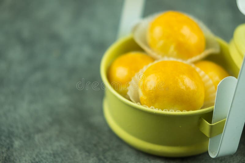 Salted Egg Pastry Egg Yolk Crisp Stock Photo - Image of asian, mung ...