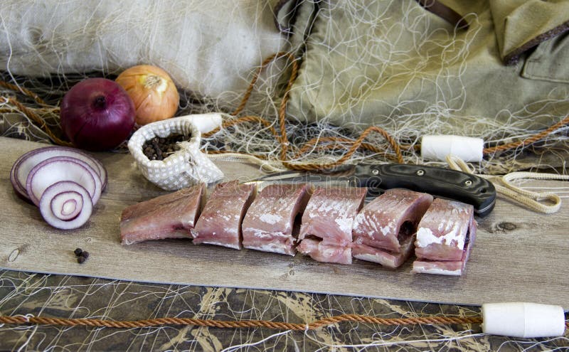 Salted Fish Cooked after Catch Stock Image - Image of preparation, fish ...