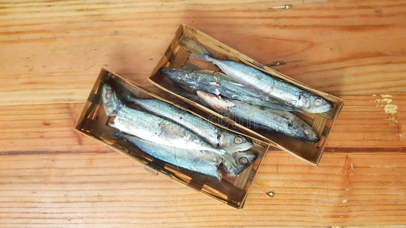 Salted Fish Pindang in a Bamboo Container at Table Stock Image - Image ...