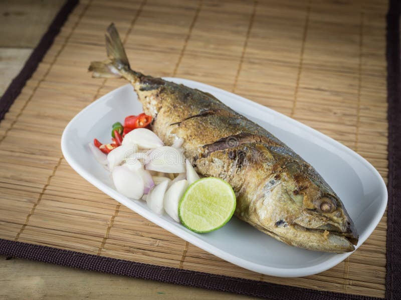Salted fish Spicy salted stock photo. Image of wooden - 66621448