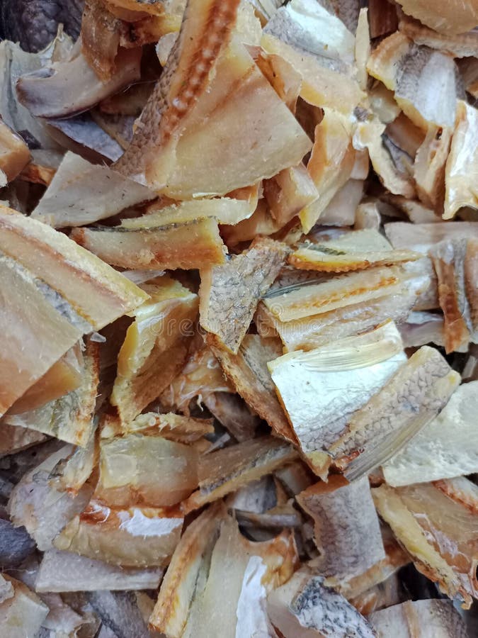 Salted Fish, Still Raw, Cut into Small Pieces. Stock Image - Image of ...