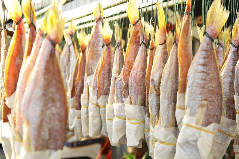 Salted Fish Hanging In Hong Kong Stock Image - Image of preserved ...