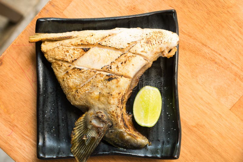 Salted Grilled Fish Head stock photo. Image of asia, grilled - 93350764