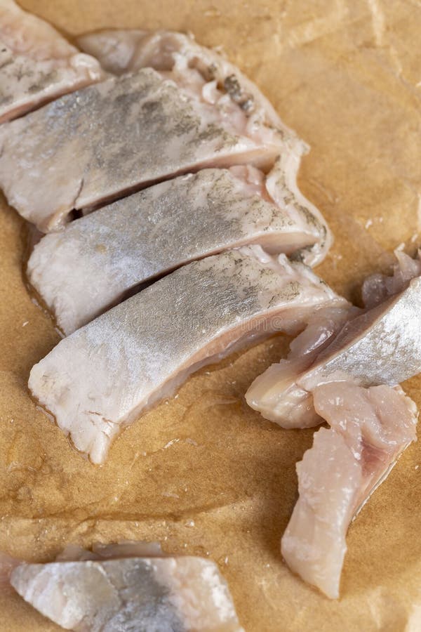 Salted Herring Fillet on the Table Stock Photo - Image of scandinavian ...