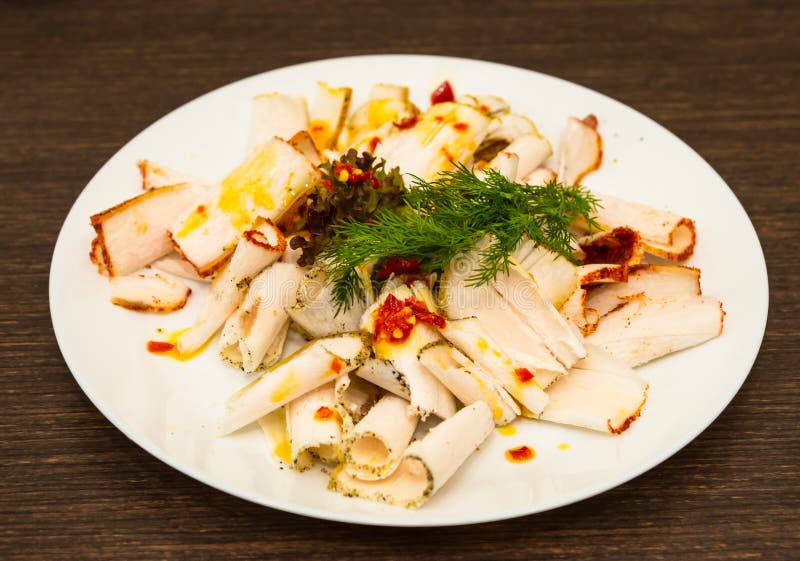 Salted lard on the plate stock photo. Image of russian - 52344612