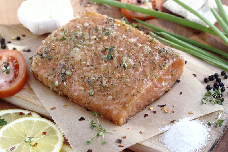 Salted salmon fillet stock photo. Image of natural, eating - 50845120
