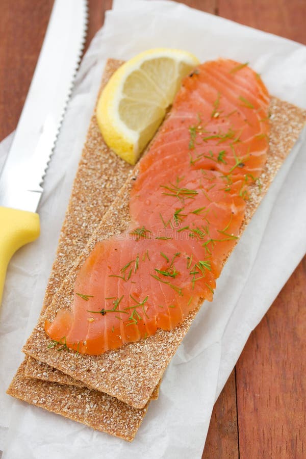 Salted salmon with lemon stock image. Image of appetizer - 44551877