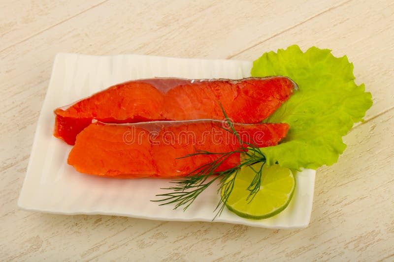 Salted salmon stock image. Image of piece, food, pepper - 116449379
