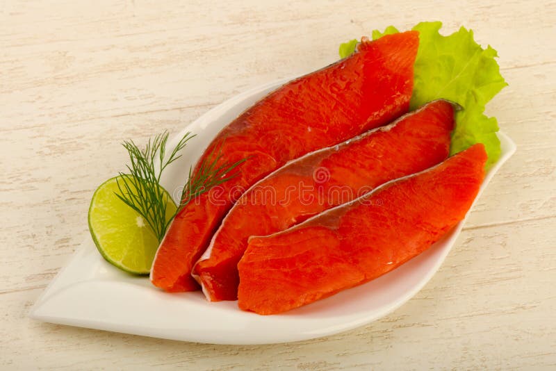 Salted salmon stock image. Image of meal, black, slice - 138707835