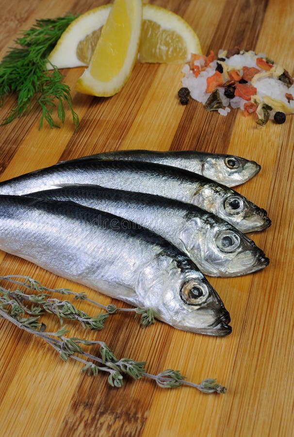 Salted sprats stock photo. Image of fish, table, pepper - 50554708