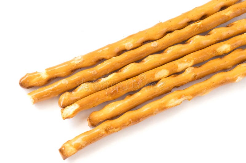 Salted Sticks Isolated on a White Stock Photo - Image of background ...