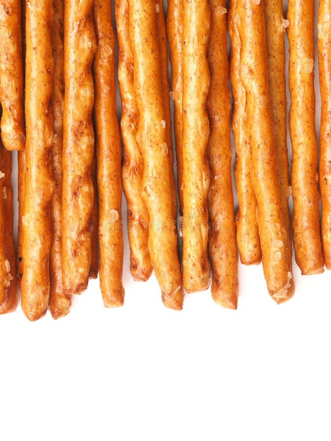 Salted sticks on white stock image. Image of appetizer - 83817527