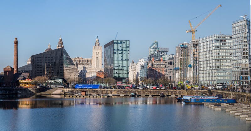 Salthouse Dock panorama editorial image. Image of blue - 178269490