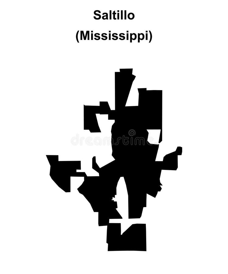 Saltillo outline map stock vector. Illustration of shape - 387463780