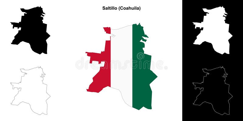 Saltillo outline map stock vector. Illustration of area - 375810140