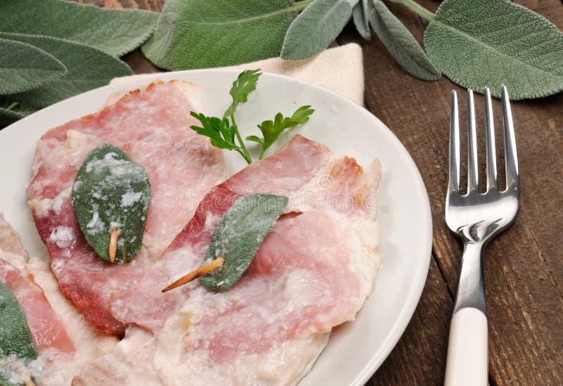 Saltimbocca , Typical Roman Dish, Closeup Stock Image - Image of beef ...