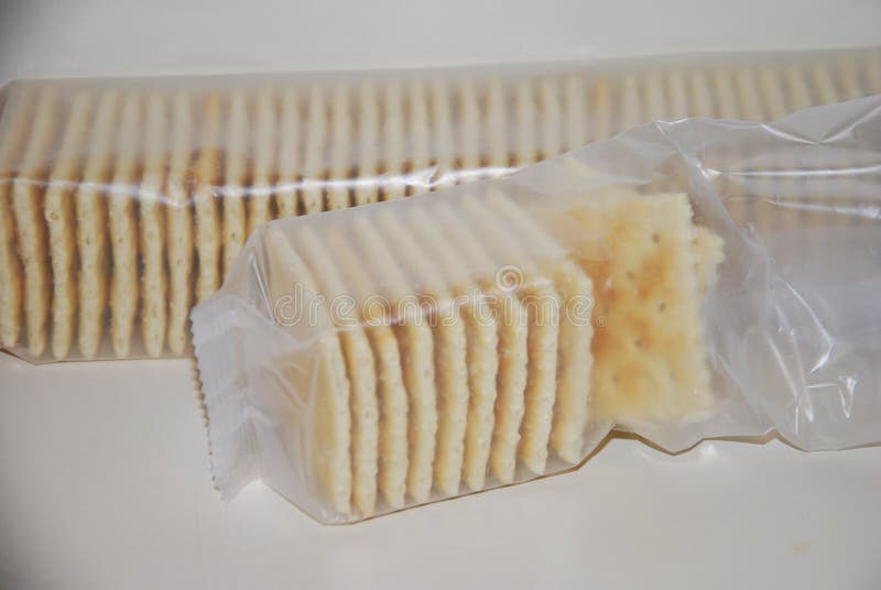 Saltine Crackers in Plastic Wrap Stock Image - Image of crisp, saltine ...