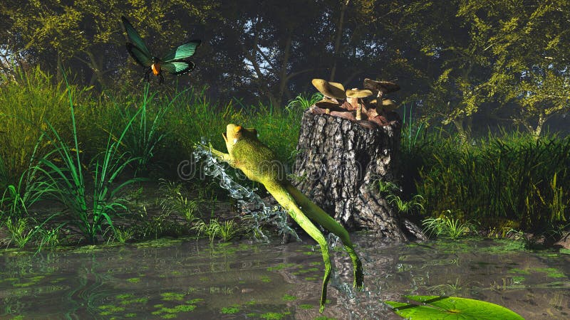 Salto de una rana foto de archivo. Imagen de charca, color - 54139374