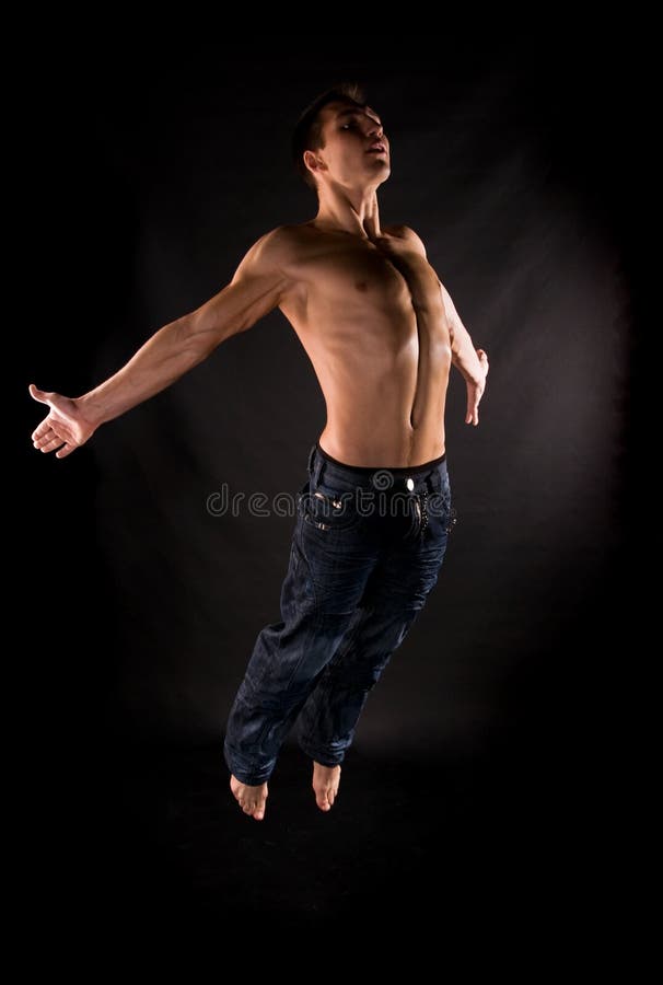 Salto moderno da acrobata imagem de stock. Imagem de macho - 12131507