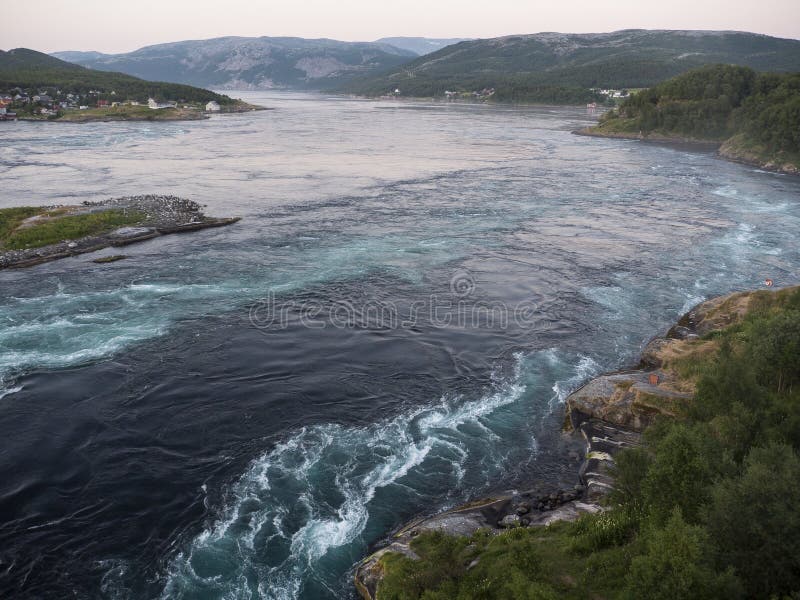 Saltstraumen in night stock image. Image of county, nordic - 42594363