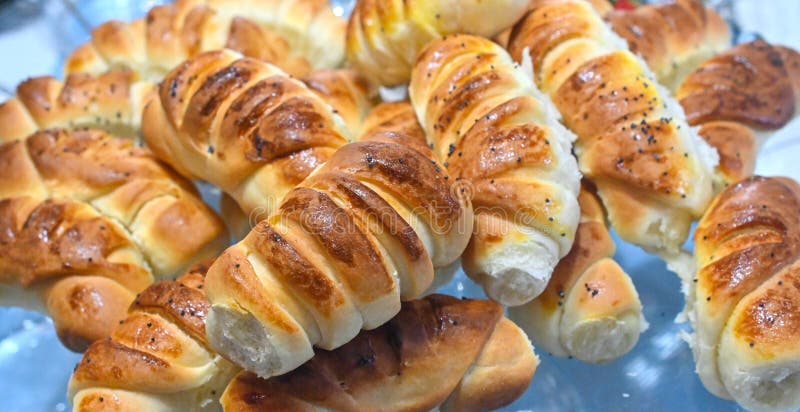 Salty Bread Roll, Homemade Bakery, Food Theme Stock Image - Image of ...