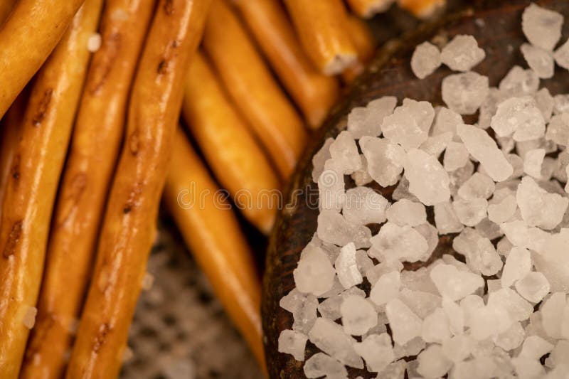 Salty Bread Strips Spread Out Delicious Snack Surface Texture Stock ...