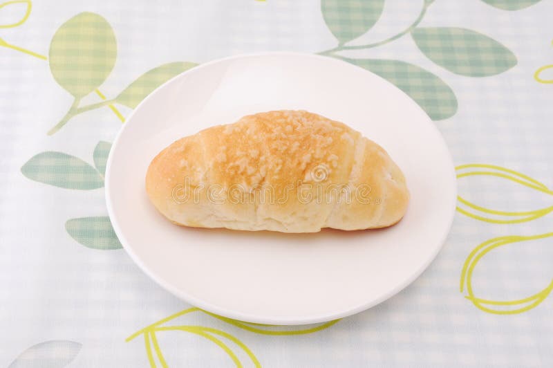 Salty Butter Roll Bread on Plate on Table Stock Image - Image of crust ...