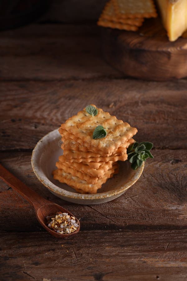Salty cookie cracker stock image. Image of square, brown - 262410951