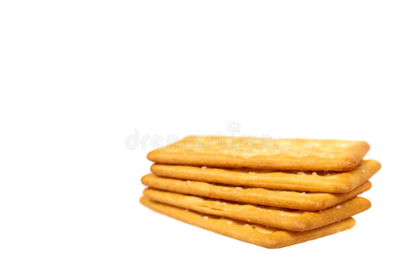 Salty Cracker, Crispy Appetizer, Rectangle Shape Cookie. Isolated Stock ...