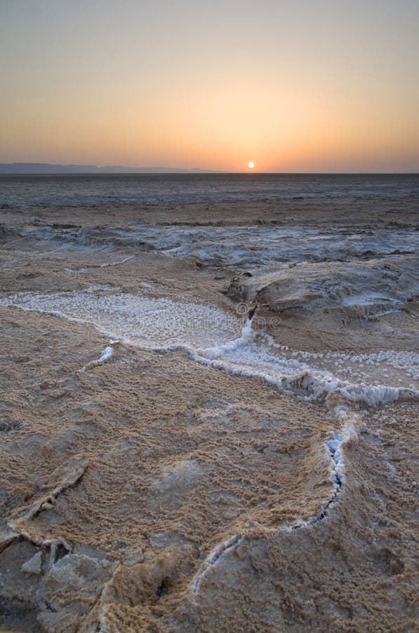 Salty Cracks in a Dried Out Lake - Chott El Djerid Stock Photo - Image ...