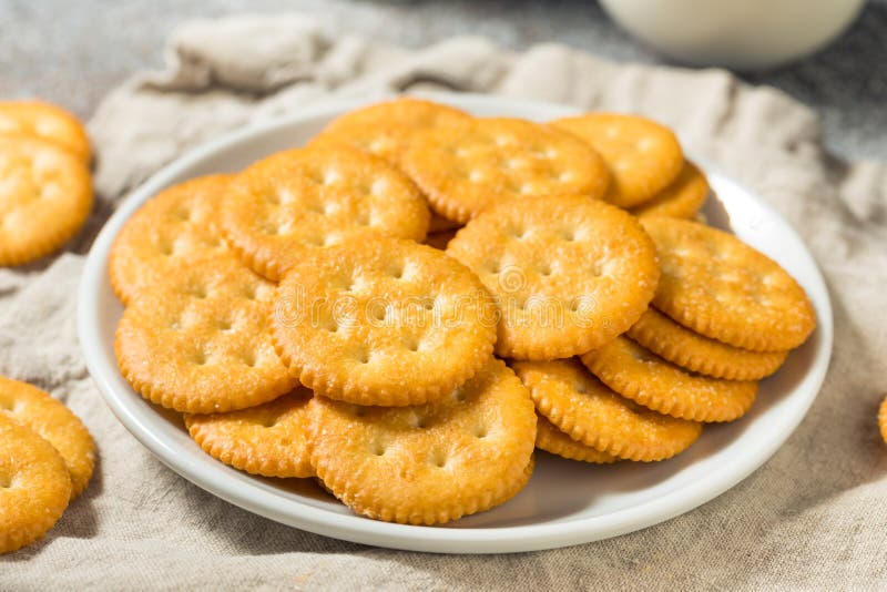 Salty Crispy Round Crackers Stock Photo - Image of stack, eating: 246317152