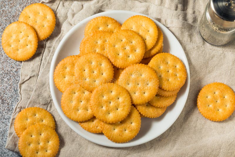 Salty Crispy Round Crackers Stock Photo - Image of round, healthy ...