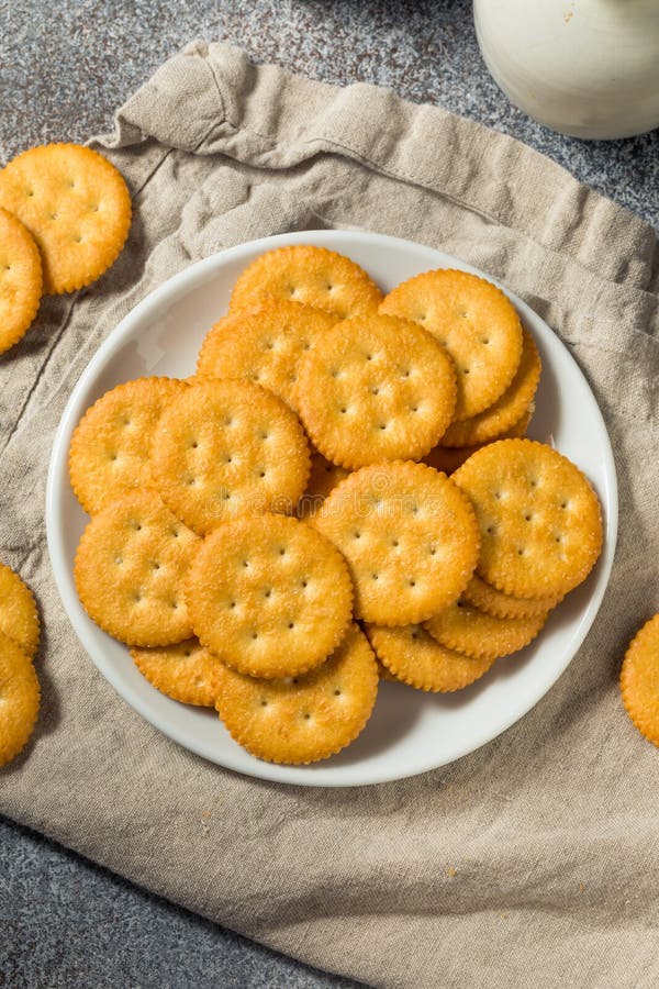 Salty Crispy Round Crackers Stock Image - Image of salted, food: 246317175