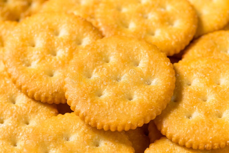 Salty Crispy Round Crackers Stock Image - Image of eating, healthy ...