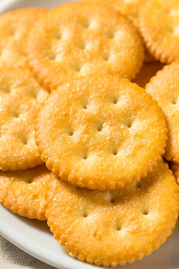 Salty Crispy Round Crackers Stock Photo - Image of yellow, food: 246317544